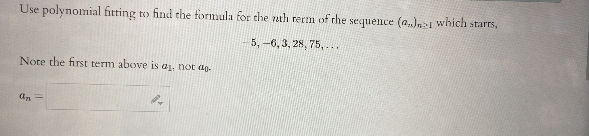 Solved Use polynomial fitting to find the formula for the | Chegg.com