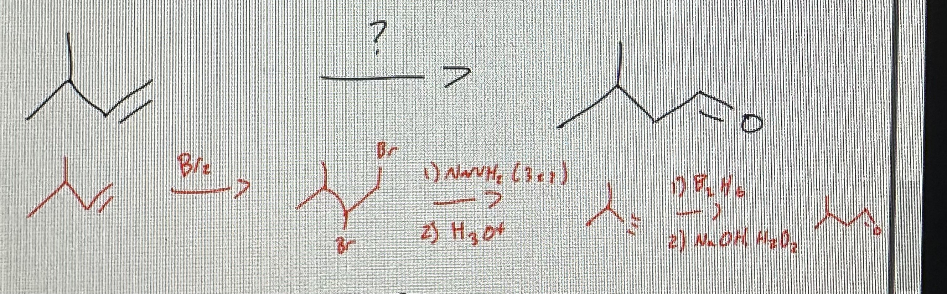 Solved 1) werrt t(3ct) 2) H3O4 i) 6246 −7 2) NaOH2H2O2 Br2 | Chegg.com