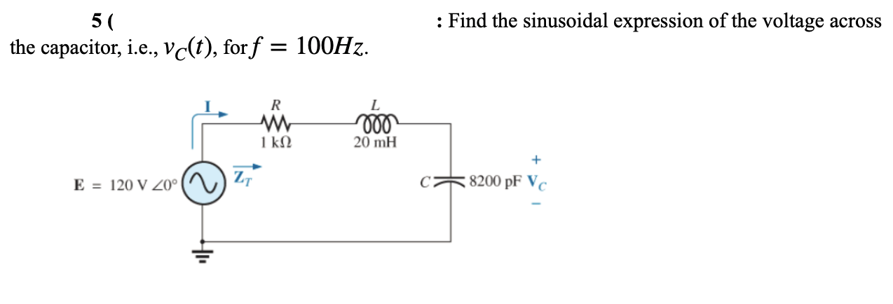 Solved : Find the sinusoidal expression of the voltage | Chegg.com