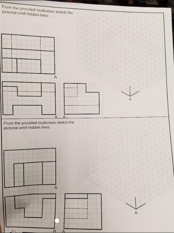 Solved From the provided multiviews sketch the | Chegg.com