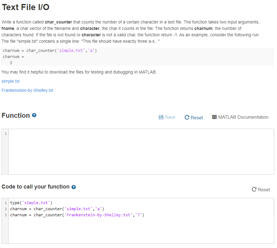 Solved Text File I/O Write a function called char_counter | Chegg.com