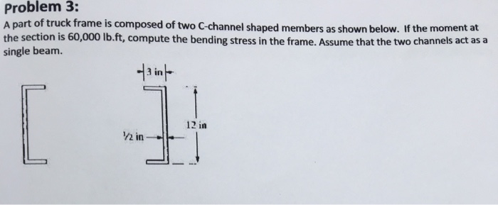 Solved A part of truck frame is composed of two C-channel | Chegg.com