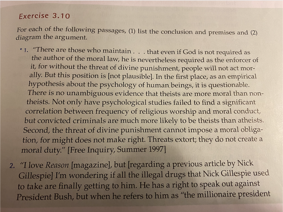Exercise 3.10 For each of the following passages, (1) | Chegg.com