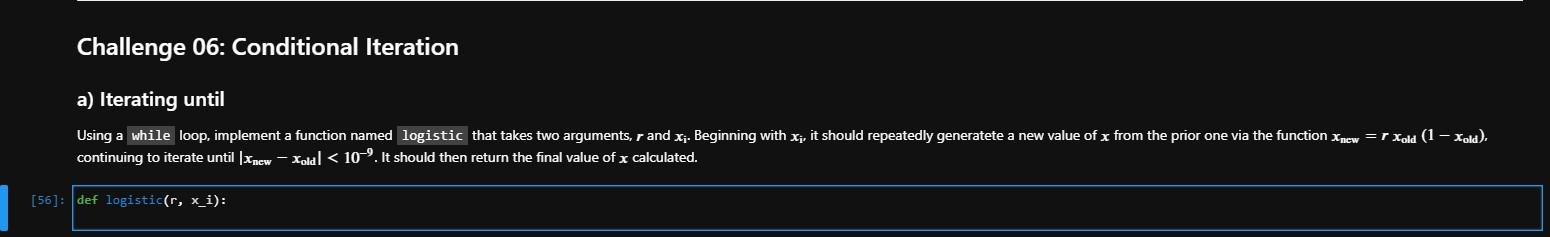 Solved Challenge 06: Conditional Iteration a) Iterating | Chegg.com