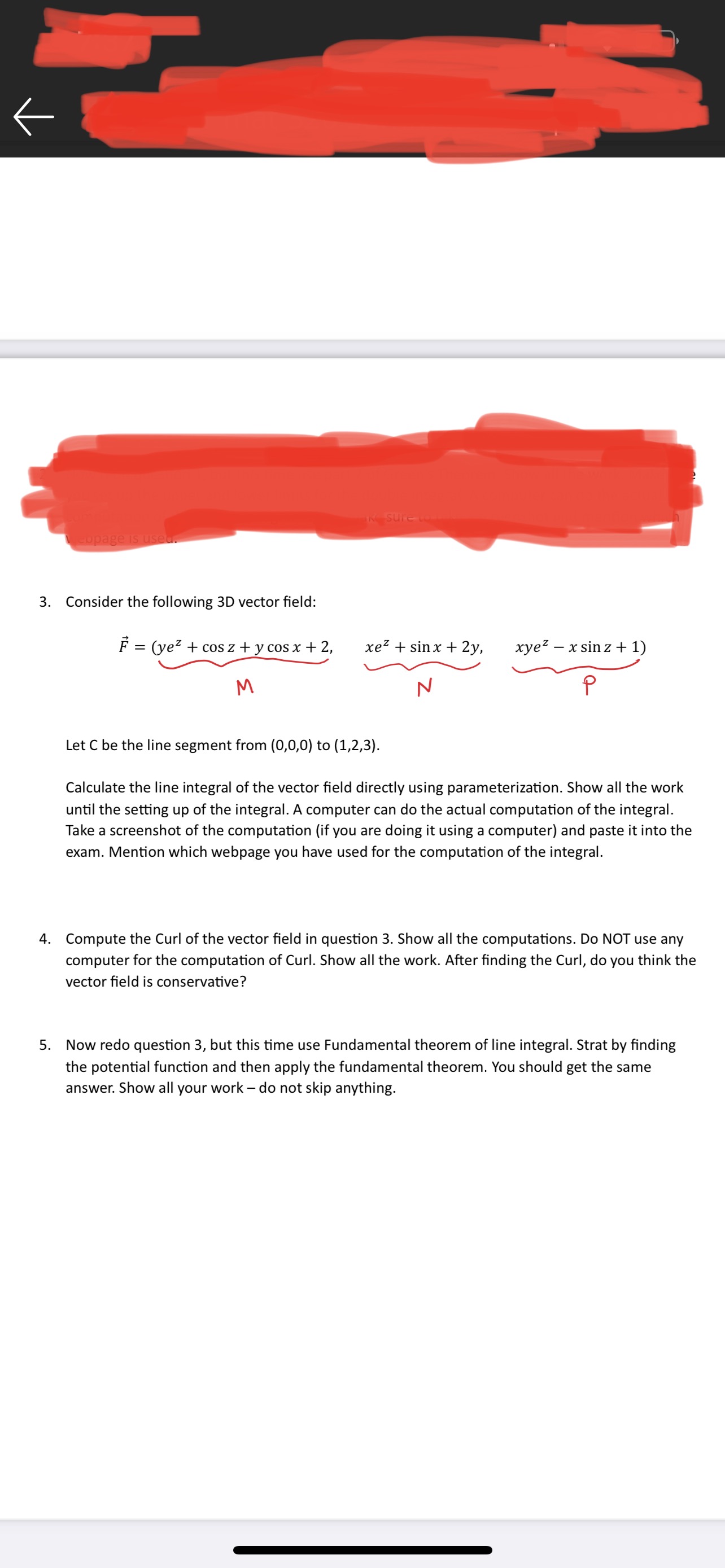 Solved 3. Consider the following 3D vector field: Let C be | Chegg.com