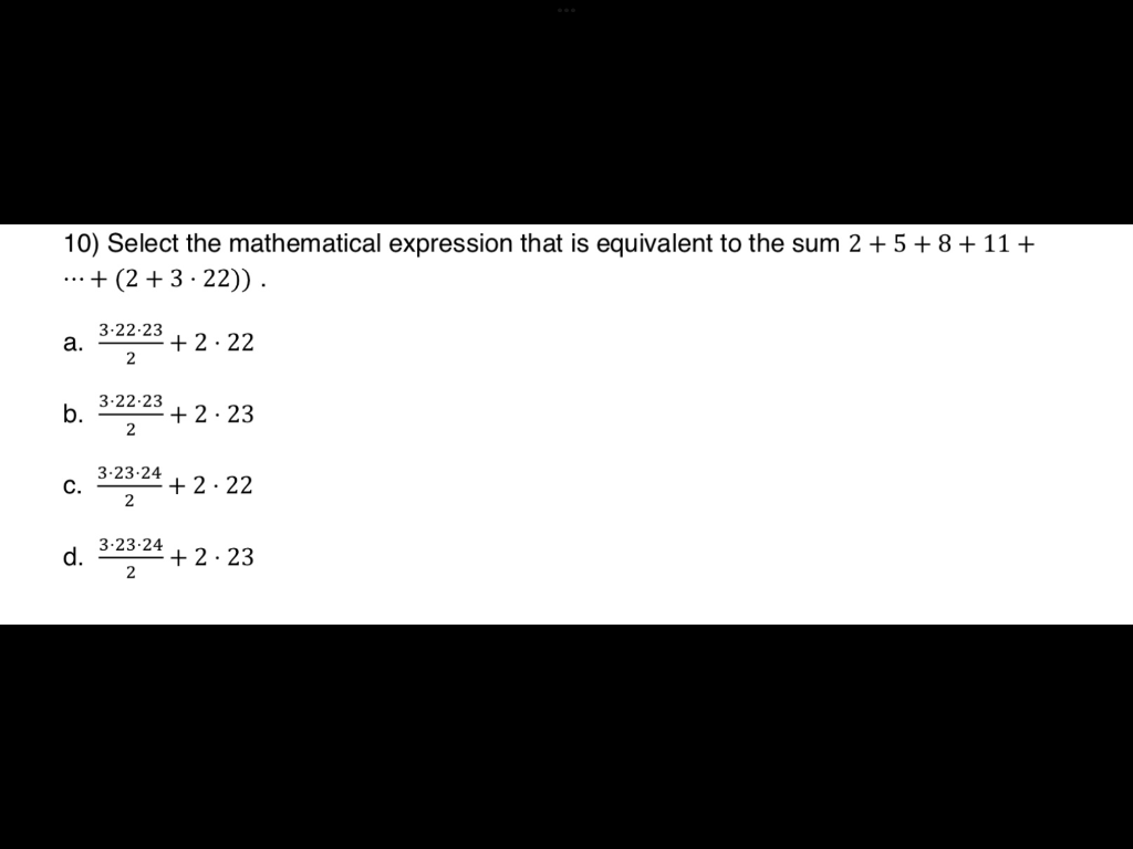 Solved 10) Select the mathematical expression that is | Chegg.com