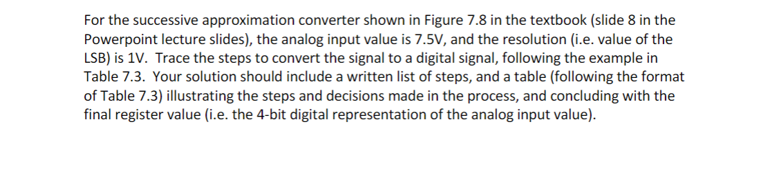 Solved For the successive approximation converter shown in | Chegg.com