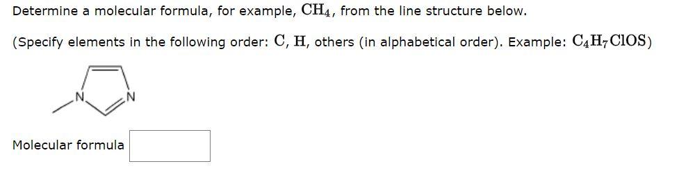 Solved Determine a molecular formula, for example, CH4, from | Chegg.com