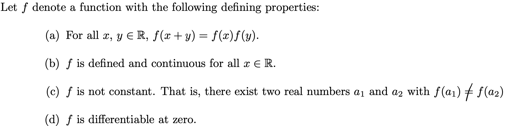 f denote a function with the following defining | Chegg.com