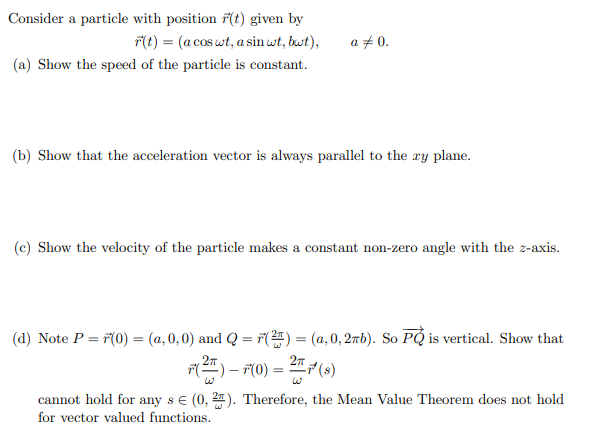 Solved Consider a particle with position r(t) given by | Chegg.com