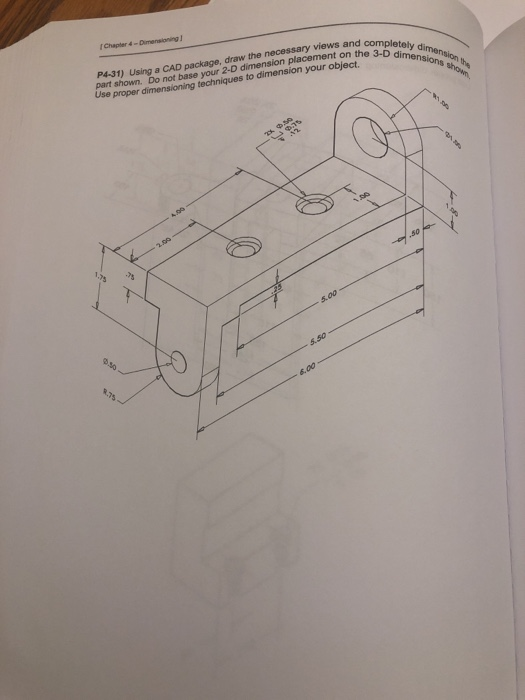 Solved p431) Using a CAD package, draw the necessary views | Chegg.com