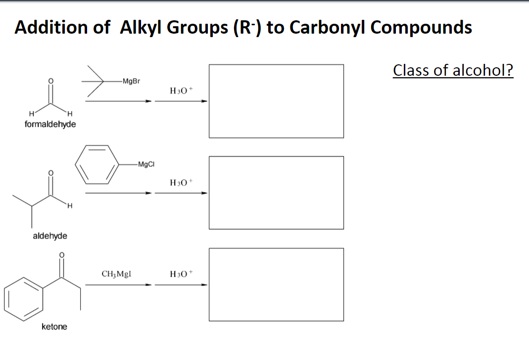 Solved Addition of Alkyl Groups (R-)to Carbonyl | Chegg.com
