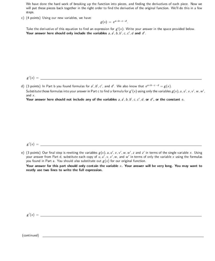 Solved roblem 1: Guided Derivative Calculation (38 points) | Chegg.com