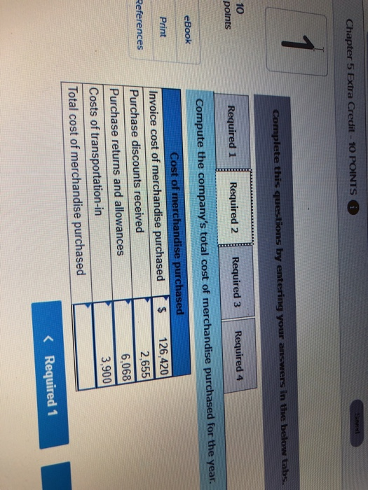 Solved Chapter 5 Extra Credit-10 POINTS by entering your 10 | Chegg.com