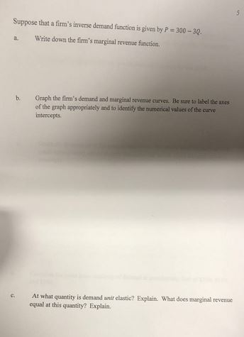 Solved Suppose that a firm's inverse demand function is | Chegg.com