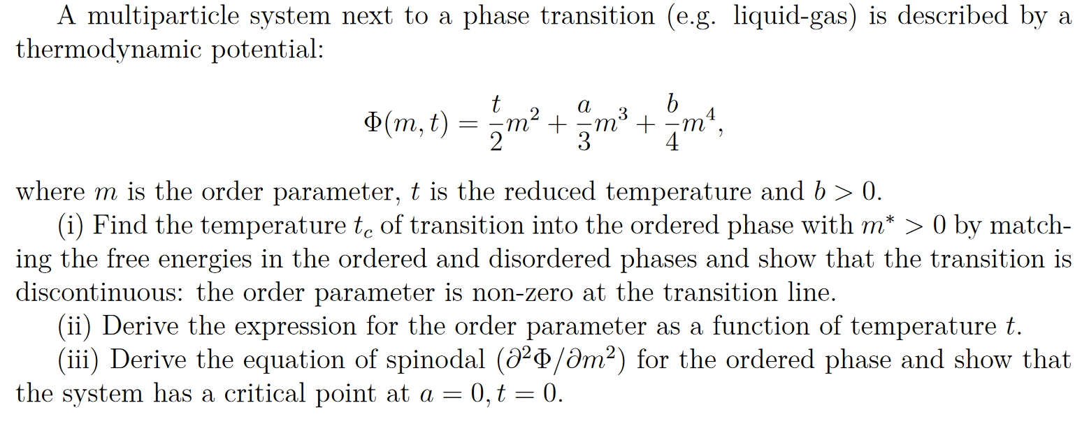 Solved A multiparticle system next to a phase transition | Chegg.com