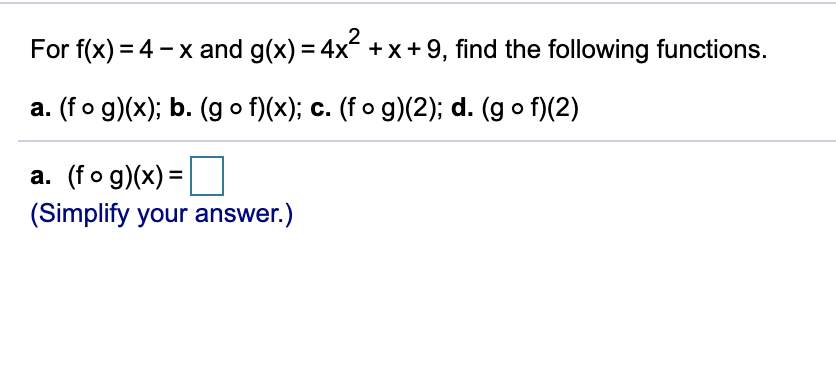 Solved First find f+g, f-g, fg and Then determine the domain | Chegg.com