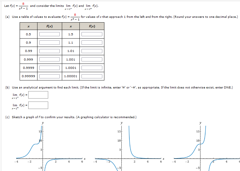 Solved Let f(x) 8 x3 - 1 and consider the limits lim f(x) | Chegg.com