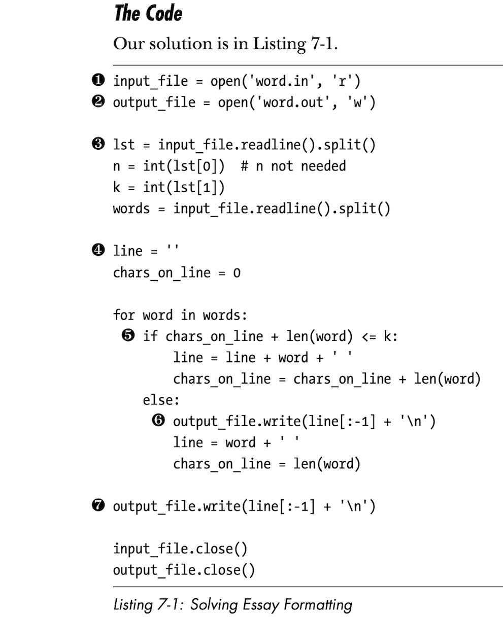Solved Question 4 In Listing 7.1, does chars on the include | Chegg.com