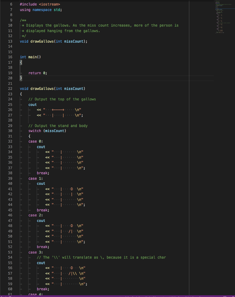 C++ HANGMAN GAME There definitely should be | Chegg.com
