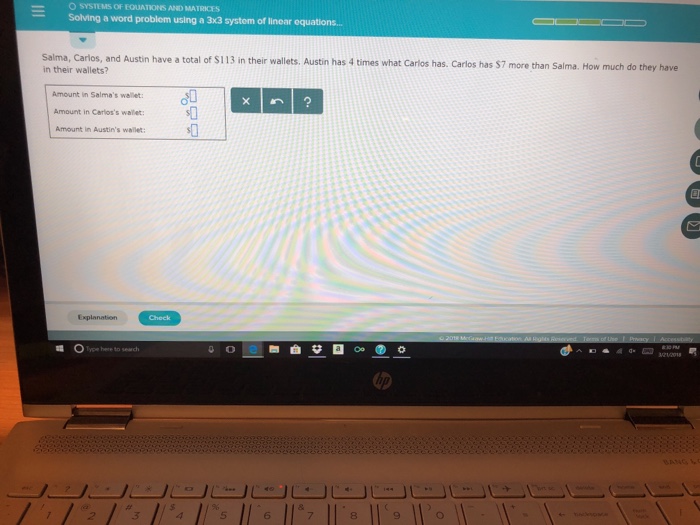 Solved O SYSTEMS OF EQUATIONS AND MATRICES Solving a word | Chegg.com