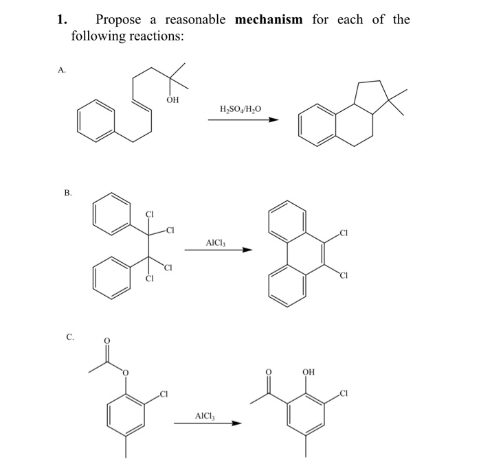 Solved Propose a reasonable mechanism for each of the | Chegg.com