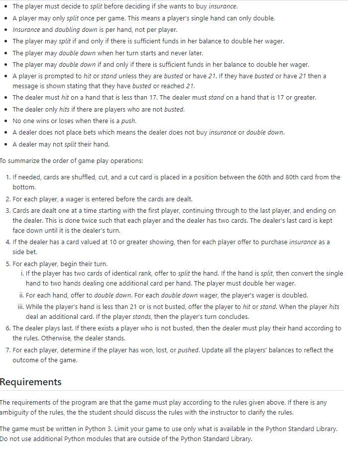 Solved Blackjack The objectives of this exercise are: • | Chegg.com