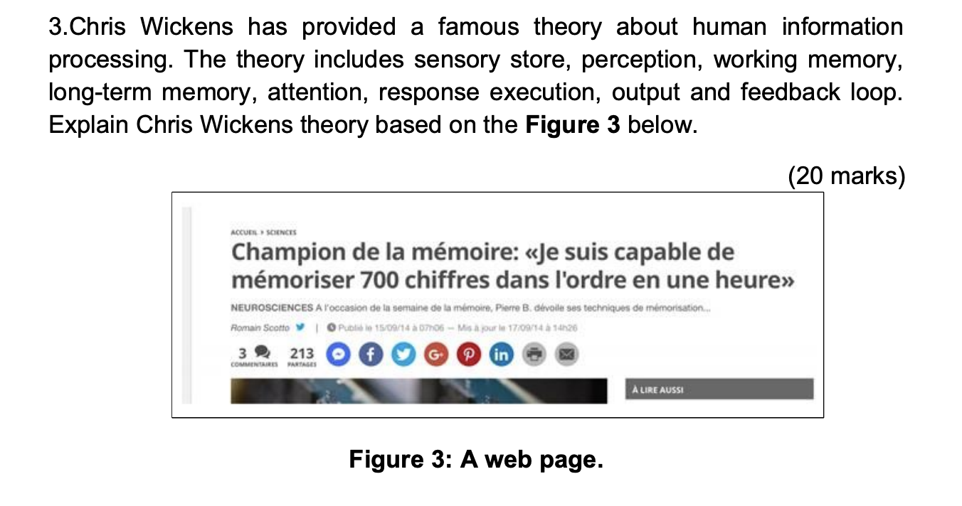 Solved 3.Chris Wickens has provided a famous theory about | Chegg.com