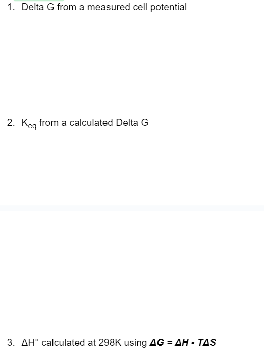 Solved Cell Investigated: Pb∣∣Pb2+∥Cu2+∣∣Cu1. Delta G from a | Chegg.com