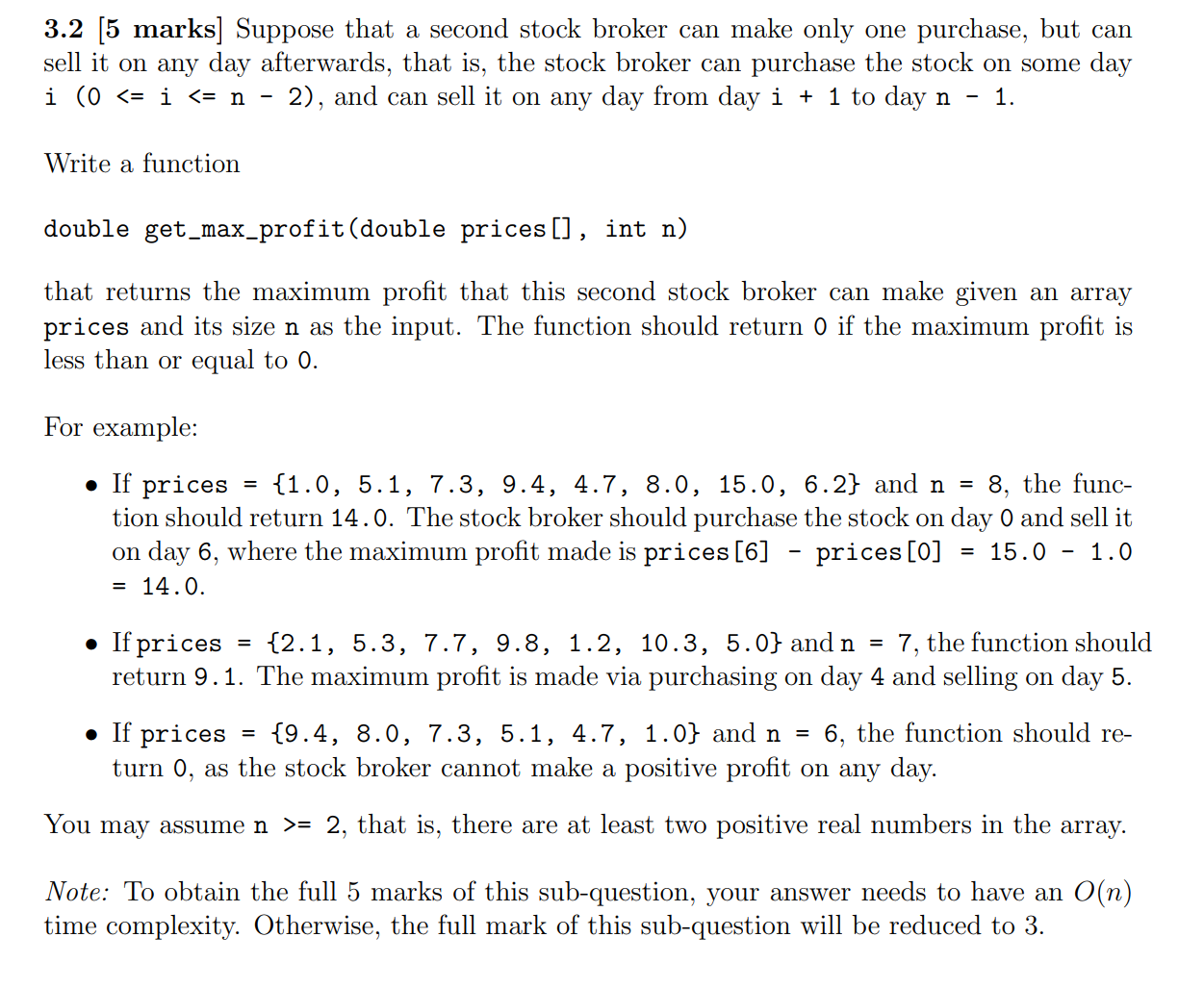 3. You are given an array prices of \\( \\mathrm{n} | Chegg.com