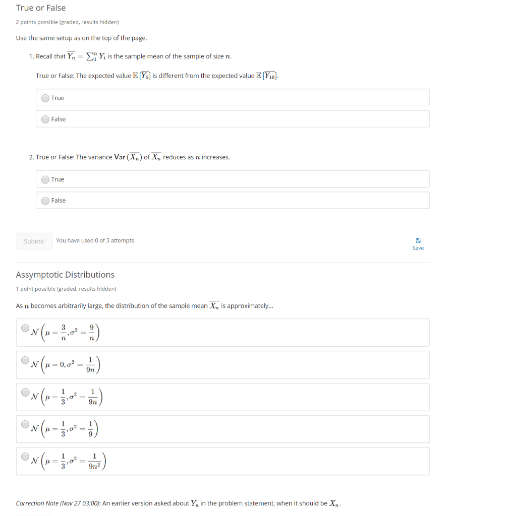 Solved True or False 2 points possible (graded, results | Chegg.com