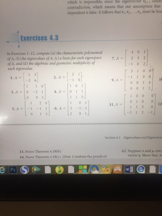 Solved Exercises 1-12, compute (a) the characteristic | Chegg.com