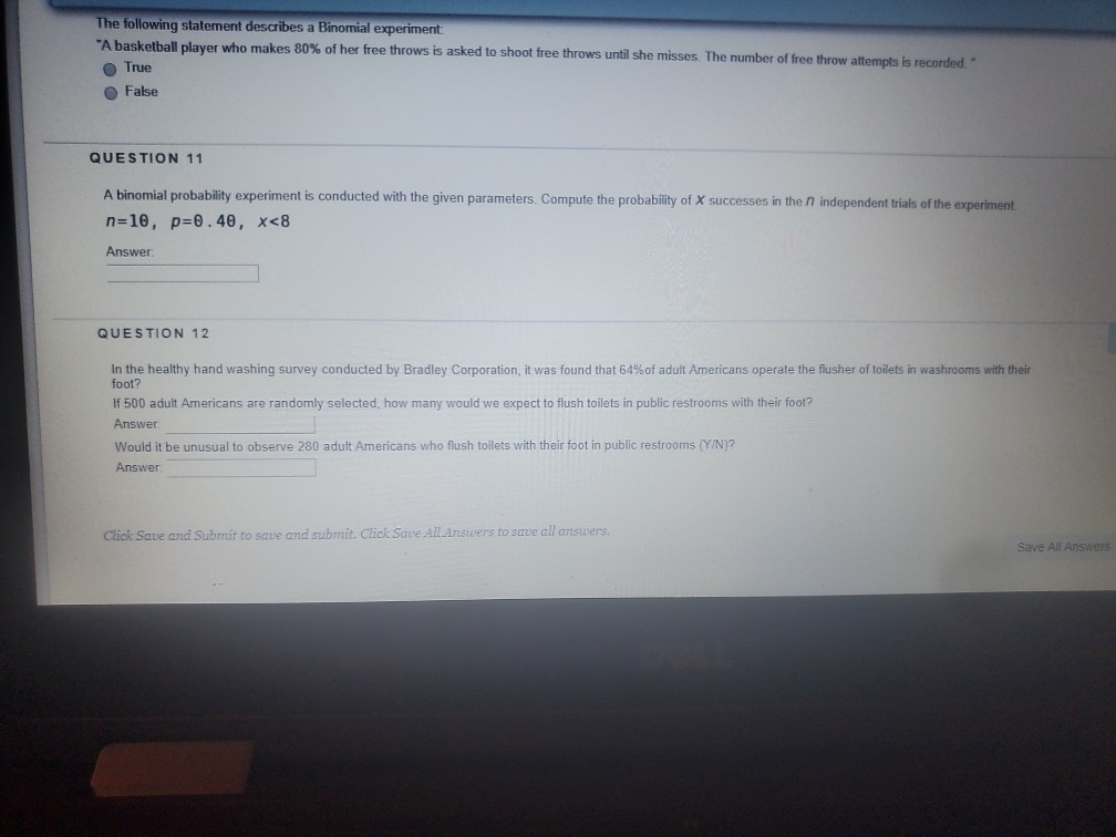 Solved The following statement describes a Binomial | Chegg.com