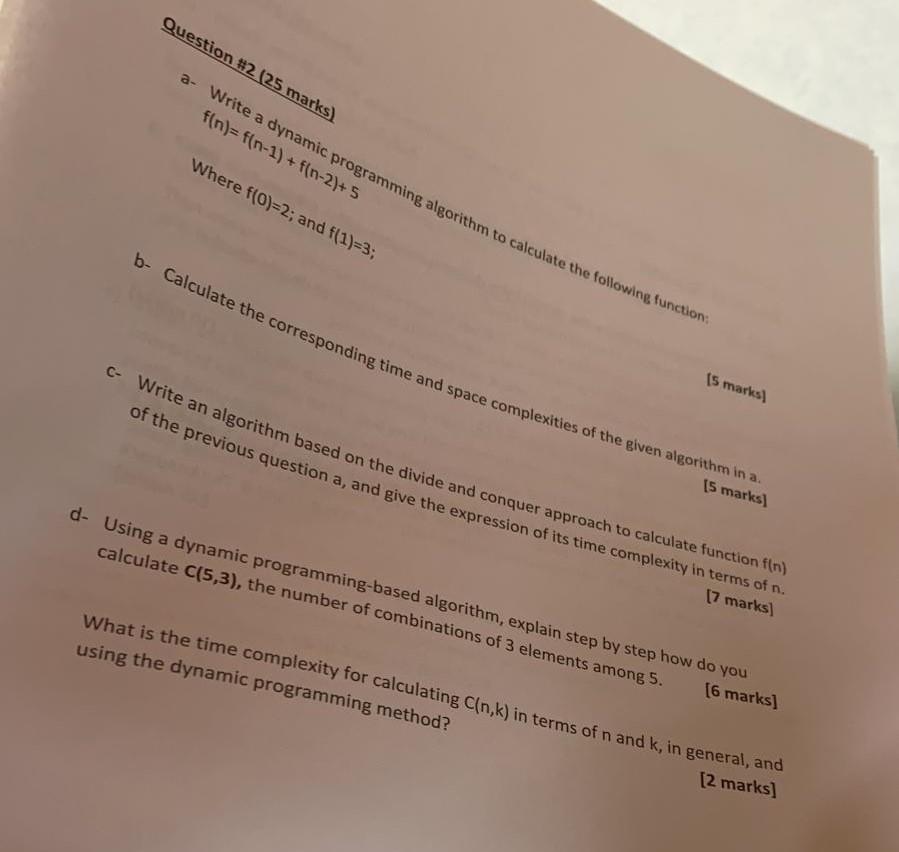 Solved b. Q. 4e5iin2 time time and Space of the an algorithm | Chegg.com
