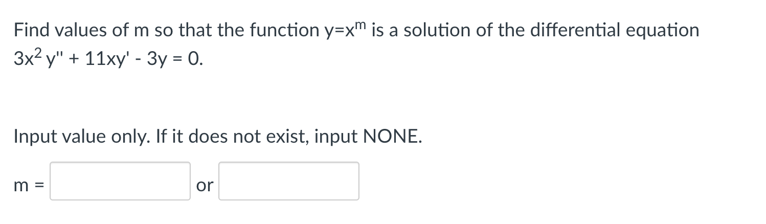 Solved Find values of m so that the function y=xm is a | Chegg.com Solved Find values of m so that the function y=xm is a | Chegg.com