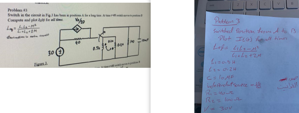 Solved B shit Problem #3 Switch in the circuit in Fig.3 has | Chegg.com
