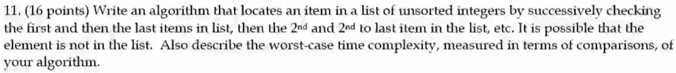 Solved 11 16 Points Write An Algorithm That Locates An