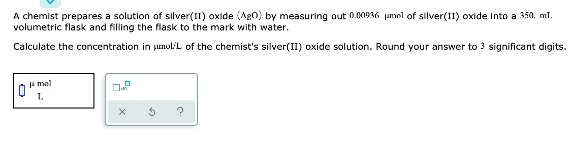 Solved A chemist prepares a solution of silver(II) oxide | Chegg.com