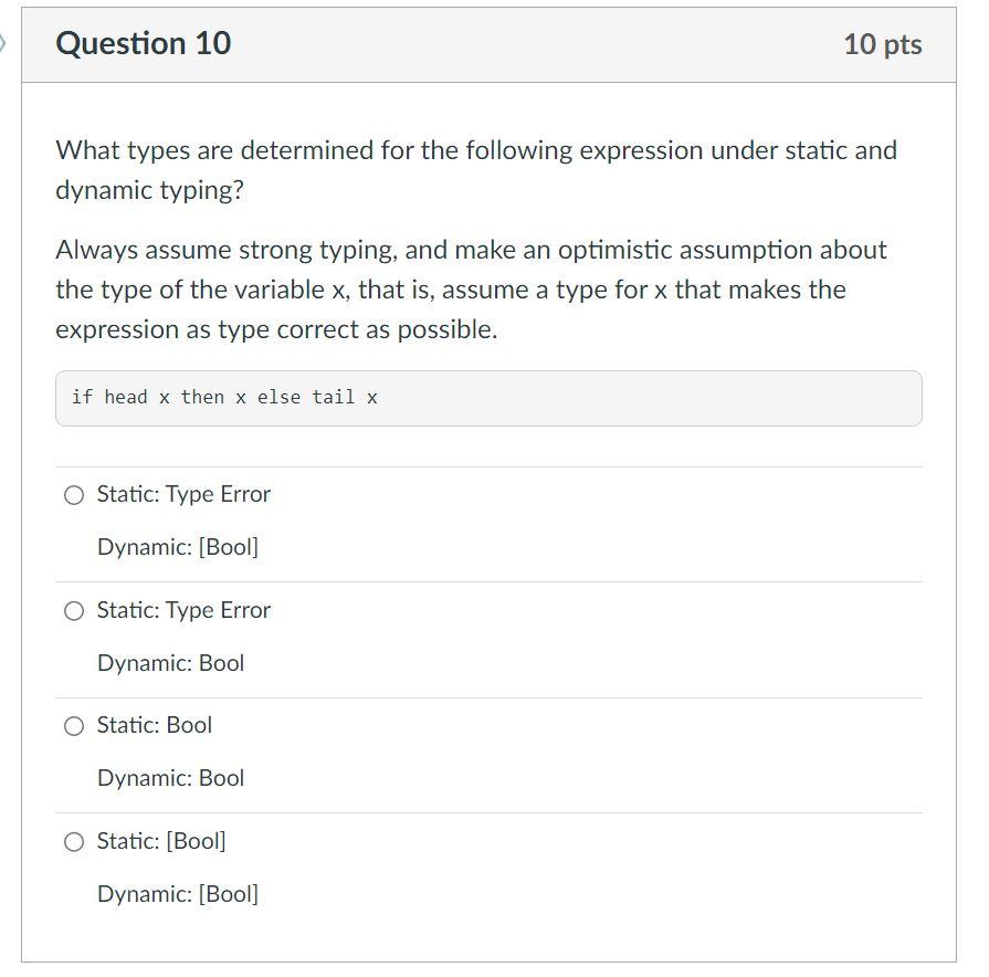 Solved What types are determined for the following | Chegg.com