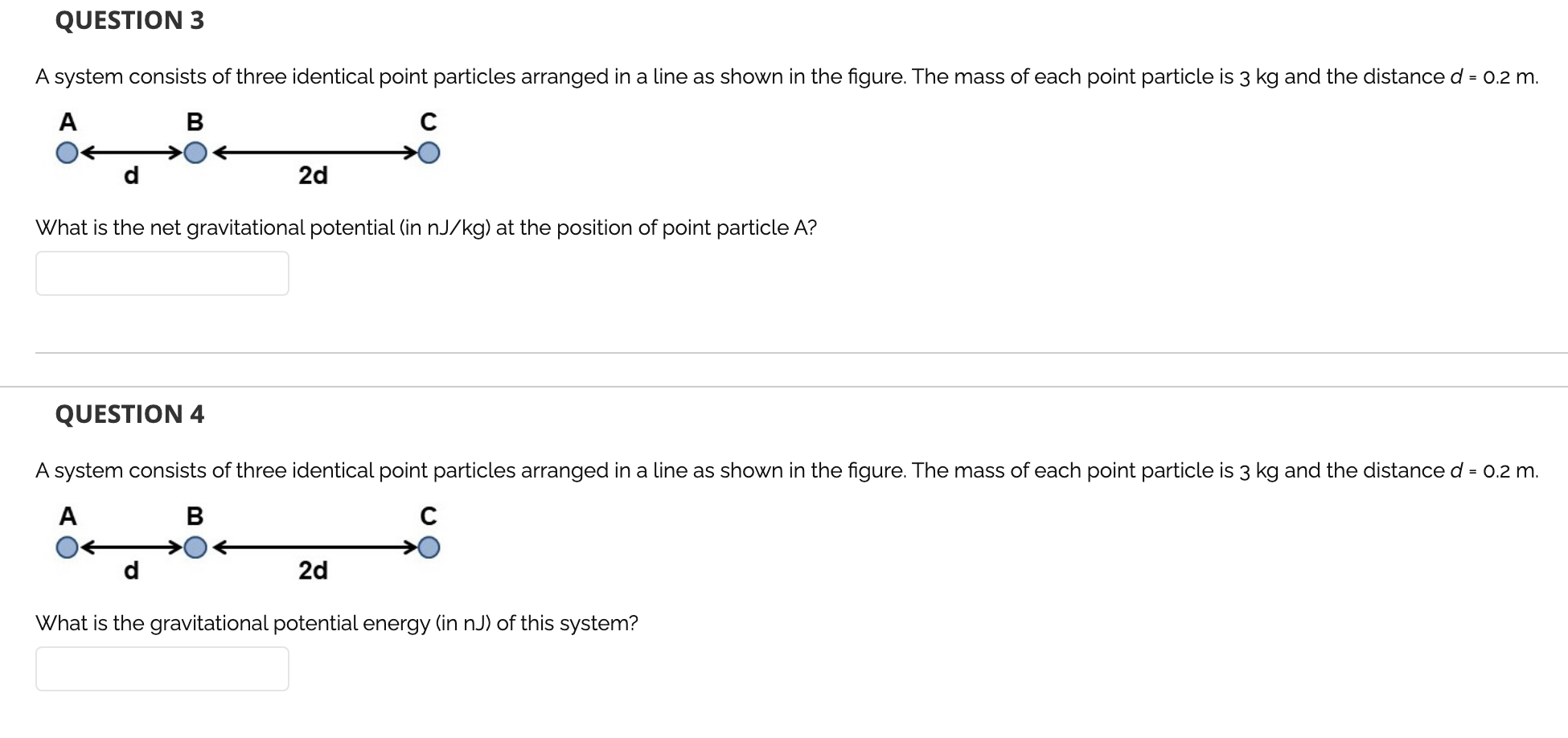 QUESTION 3 A system consists of three identical point | Chegg.com