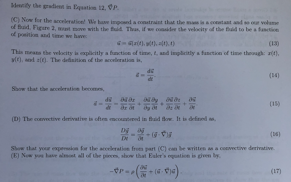 Solved #2 Euler's Equation: Here we consider Newton's 2nd | Chegg.com
