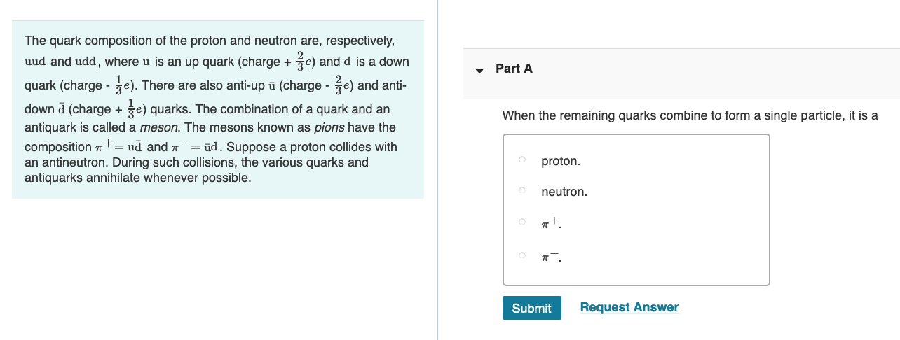 Solved Part A - The quark composition of the proton and | Chegg.com