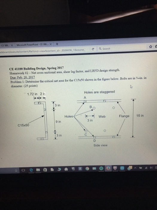 Solved determine the critical bet area of c15x50 shown in | Chegg.com