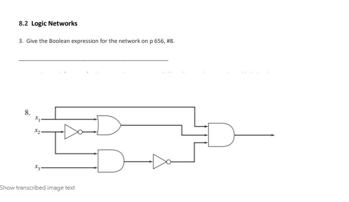 Solved 8.2 Logic Networks 3. Give the Boolean expression for | Chegg.com