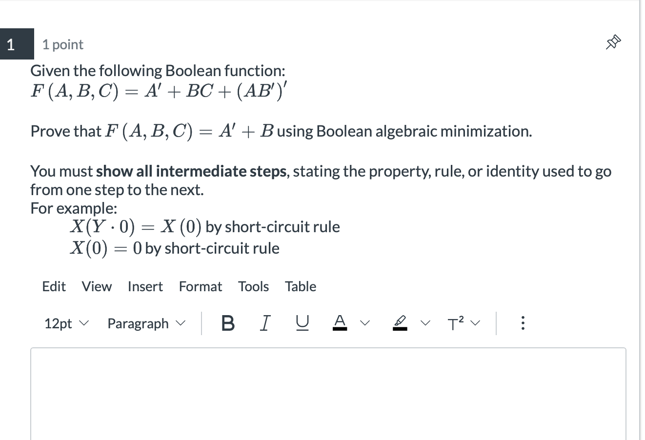 Solved Given the following Boolean | Chegg.com
