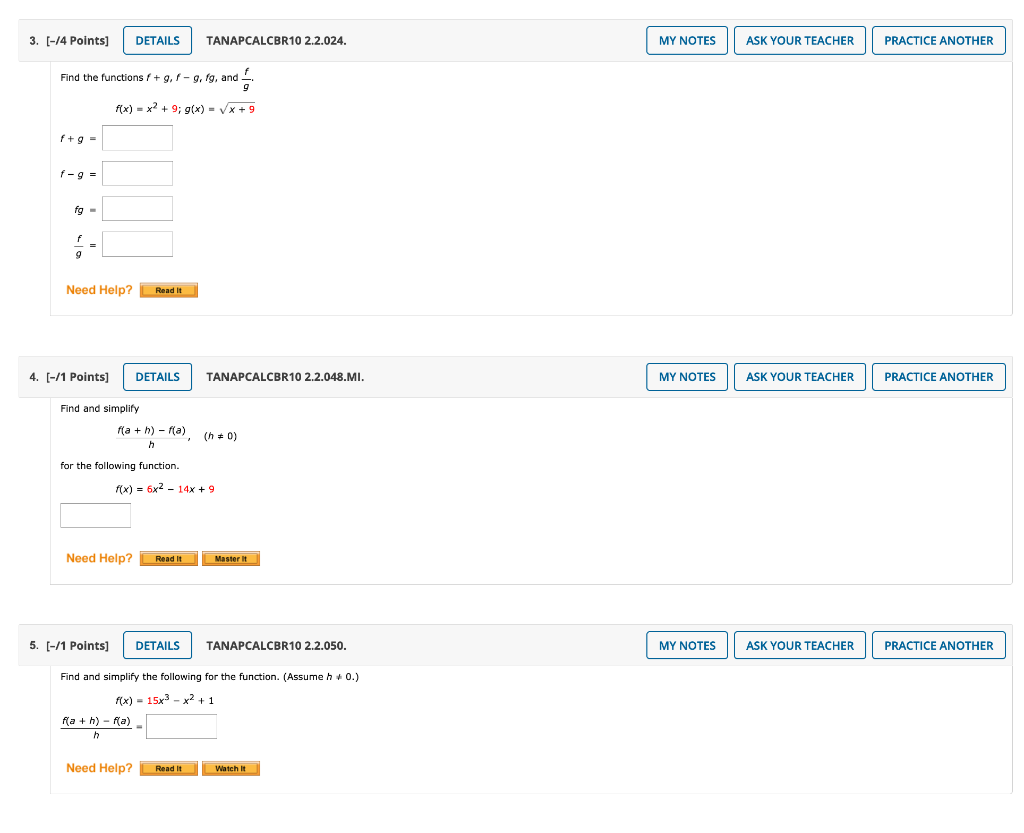 Solved 3. [-14 Points] DETAILS TANAPCALCBR10 2.2.024. MY | Chegg.com