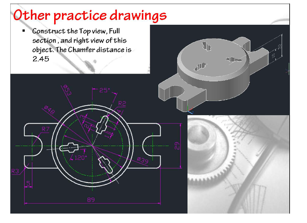 Solved Other practice drawings - Construct the Top view, | Chegg.com