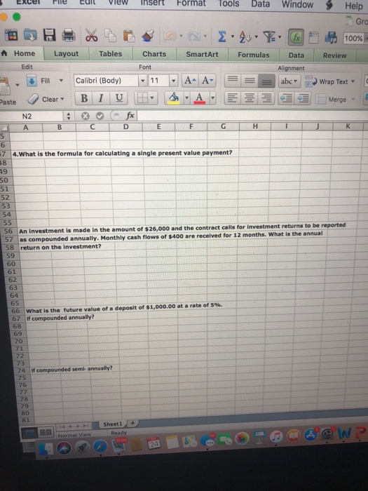 Solved Excel File Edit View Insert Format Tools Data Window