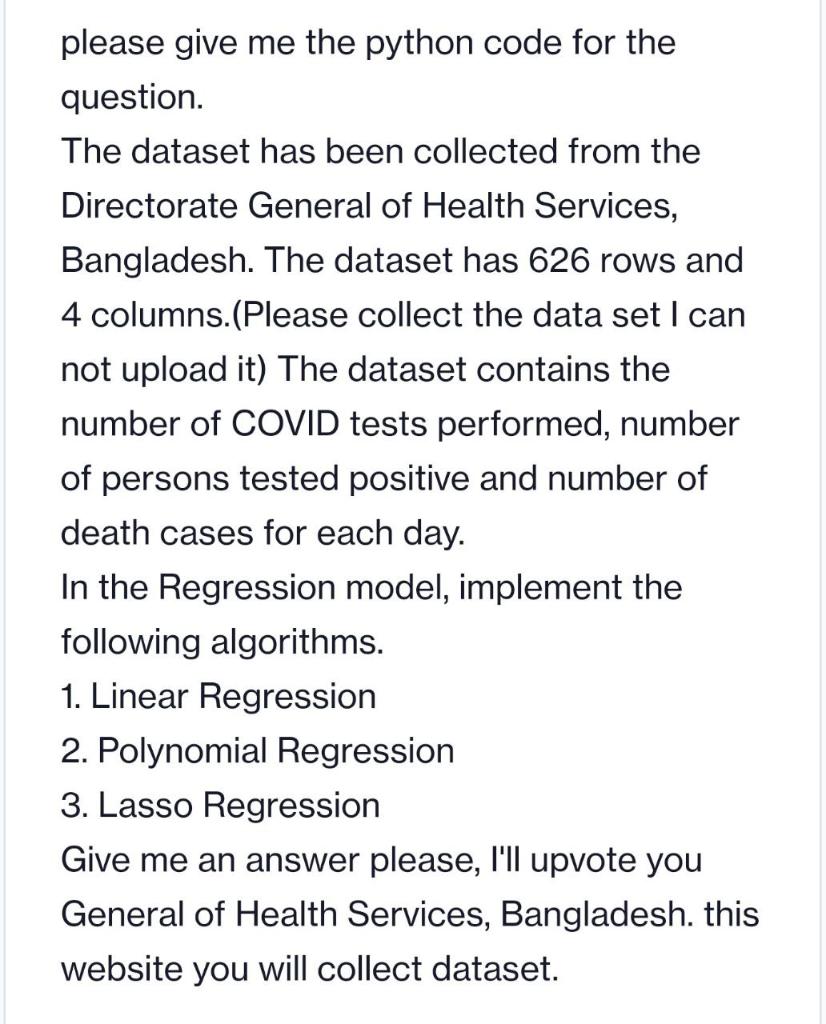Solved please give me the python code for the question. The | Chegg.com