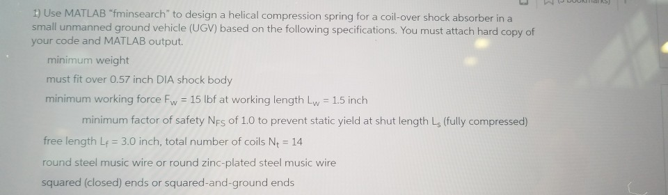 Solved 1) Use MATLAB "fminsearch" to design a helical | Chegg.com